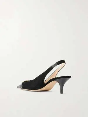 JW Anderson Buckled Leather-trimmed Suede Slingback Pumps