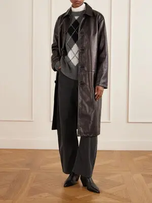 NILI LOTAN Donnika Argyle Checked Cashmere And Silk-blend Sweater - Gray