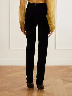 Khaite Ryden Wool-blend Velvet Straight-leg Pants