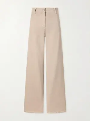 NILI LOTAN NILI LOTAN Megan Cotton-Blend Corduroy Wide-Leg Pants Neutrals
