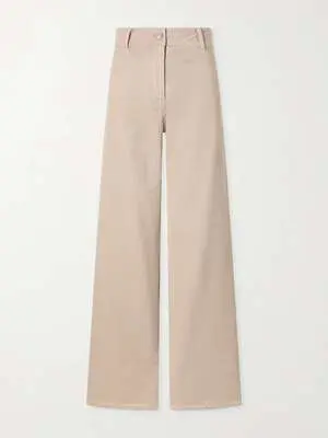 NILI LOTAN Megan Cotton-blend Corduroy Wide-leg Pants - Sand