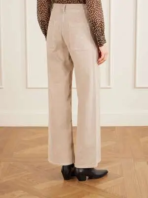 NILI LOTAN Megan Cotton-blend Corduroy Wide-leg Pants - Sand