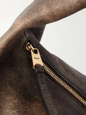 Khaite Olivia Distressed Leather Medium Shoulder Bag