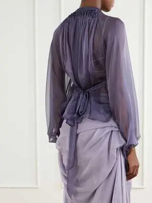 PAULINE DUJANCOURT Alyona Cut-out Silk Blouse
