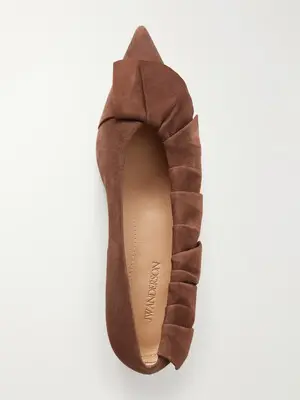 JW Anderson Ruffled Ballet Flats - Brown