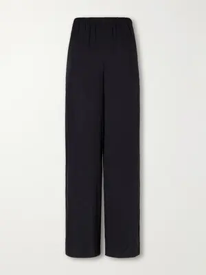 Theory Crepon Wide-leg Pants - Black