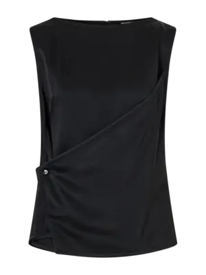 LANVIN Satin Wrap Top - Black