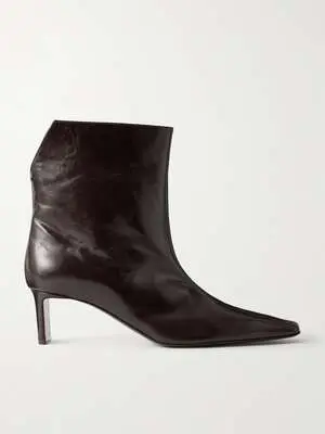 Khaite Ona 55 Leather Ankle Boots - Brown