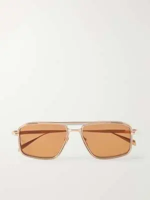 JACQUES MARIE MAGE Earl Aviator-style Gold-tone Sunglasses - Black