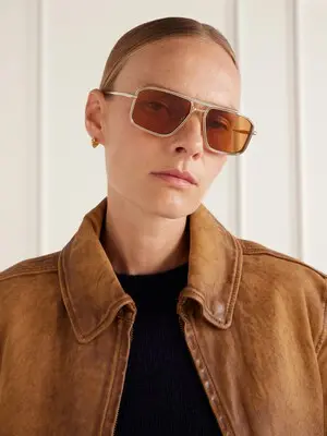 JACQUES MARIE MAGE Earl Aviator Sunglasses - Black