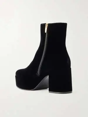 GIANVITO ROSSI Sally Velvet Ankle Boots