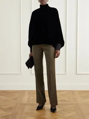 Balmain Wool Straight-leg Tailored Pants - Green