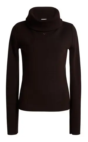 COURREGES Merino Wool Turtleneck Sweater - Brown