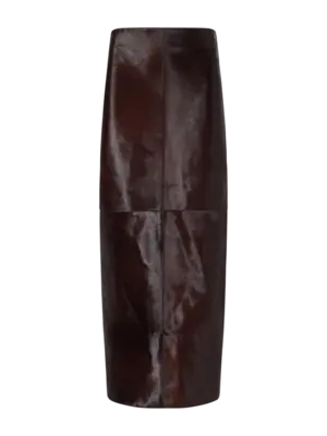 Nour Hammour Elyse Paneled Calf Hair Midi Skirt - Metallic