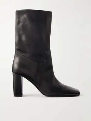 Khaite Petra 55 Leather Ankle Boots - Black