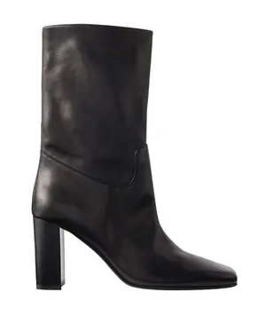 Khaite Petra 55 Leather Ankle Boots - Black