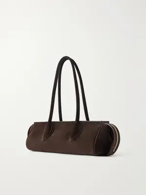 Khaite Donna Suede Shoulder Bag - Brown