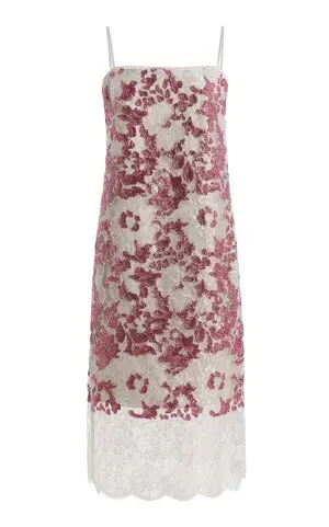 Costarellos Biona Sequined Lace Midi Cami Dress - Pink