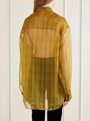 Khaite Goya Embroidered Silk-organza Shirt