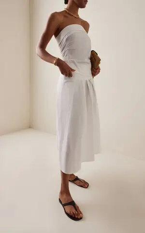 Proenza Schouler White Label Nessa Pleated Cotton Midi Skirt