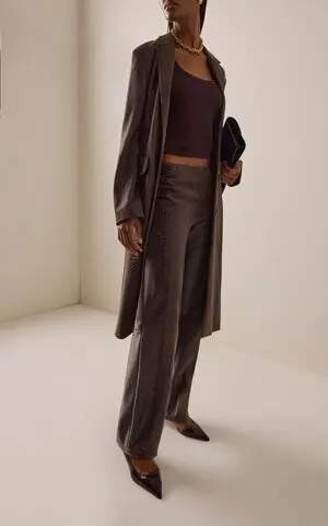 Paris Georgia Python-embossed Leather Trench Coat