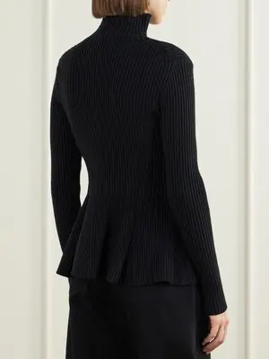 Alaïa Ribbed Wool-blend Zip-up Cardigan