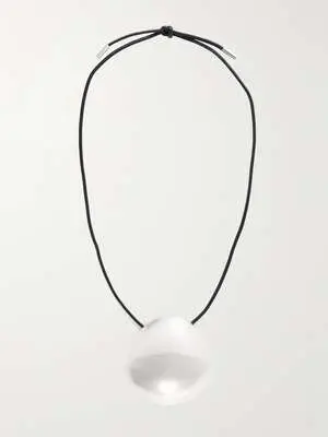 Alaïa Tone Leather Necklace - Silver