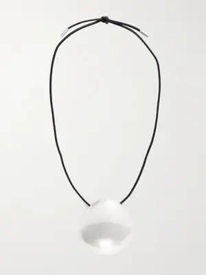 Alaïa Tone Leather Necklace - Silver