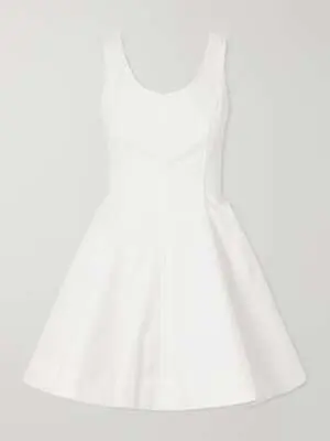 Brandon Maxwell Poppy Cotton-poplin Mini Dress - White