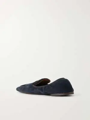 Khaite Zoe Leather And Suede Ballet Flats