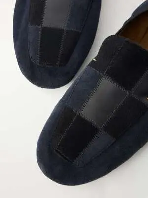 Khaite Zoe Leather And Suede Ballet Flats