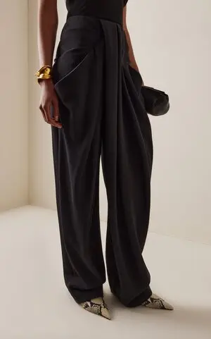 Balmain Grain De Poudre Wool Loose Pants