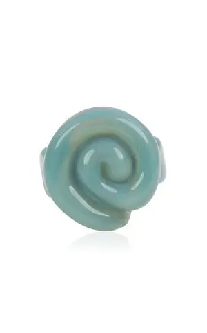 KEANE Spiral Shell Ring - Light Blue