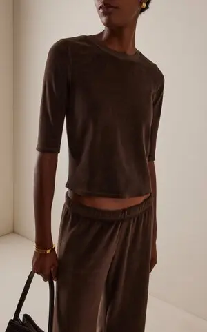Suzie Kondi Corfu Velour Top - Brown