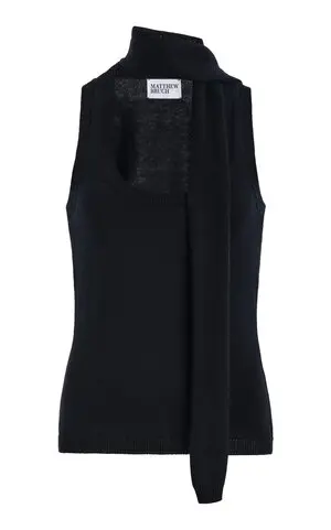 Matthew Bruch Scarf Knit Tank Top - Black