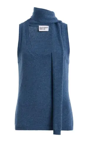 Matthew Bruch Scarf Knit Tank Top - Blue