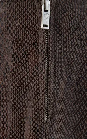 Paris Georgia Python-embossed Leather Straight-leg Pants