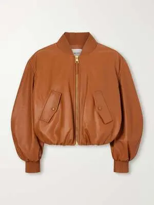 Givenchy Leather Cropped Bomber Jacket