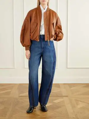 Givenchy Leather Cropped Bomber Jacket