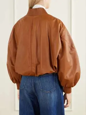 Givenchy Leather Cropped Bomber Jacket