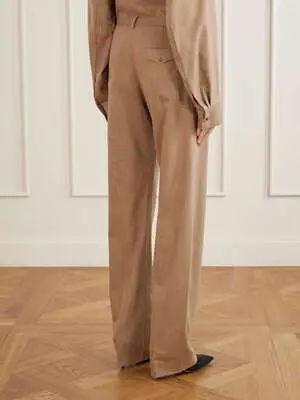 Khaite Hunter Wool And Cashmere-blend Straight-leg Pants