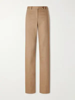 Khaite Hunter Wool And Cashmere-blend Straight-leg Pants - Neutrals