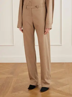 Khaite Hunter Wool And Cashmere-blend Straight-leg Pants