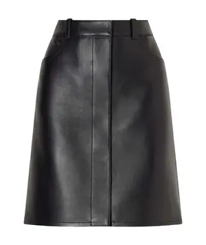 COURREGES Leather Midi Skirt - Black