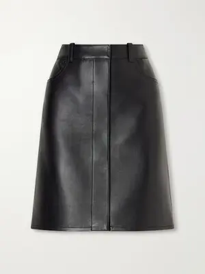COURREGES Leather Midi Skirt - Black