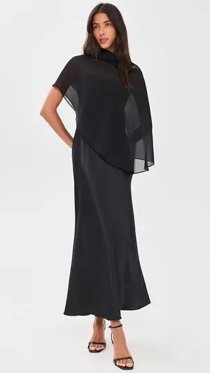 REFORMATION Lilibeth Silk Dress - Black