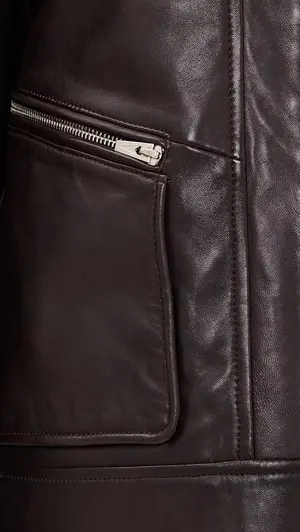 REFORMATION Veda Harrison Leather Oversized Bomber Jacket