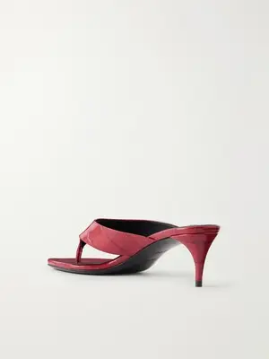 Alaïa Infra 55 Croc-effect Leather Sandals - Red