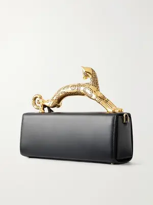 LANVIN Pencil Cat Leather Clutch