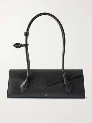 Alaïa Le Teckel Flat Medium Leather Shoulder Bag - Black